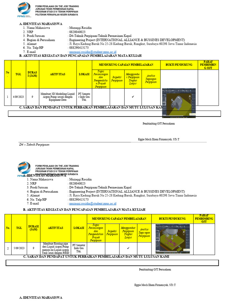 Logbook MG Template m7 | PDF