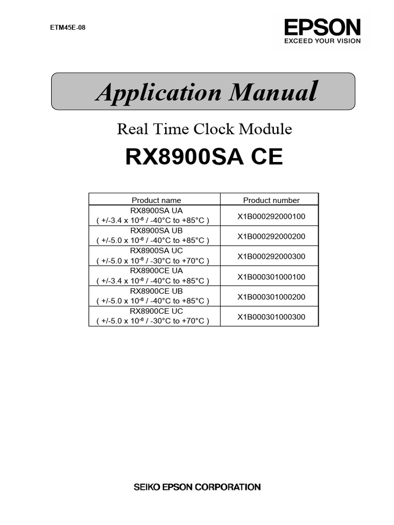RX8900SA - en Application Manual | Download Free PDF | Electrical Engineering | Computing