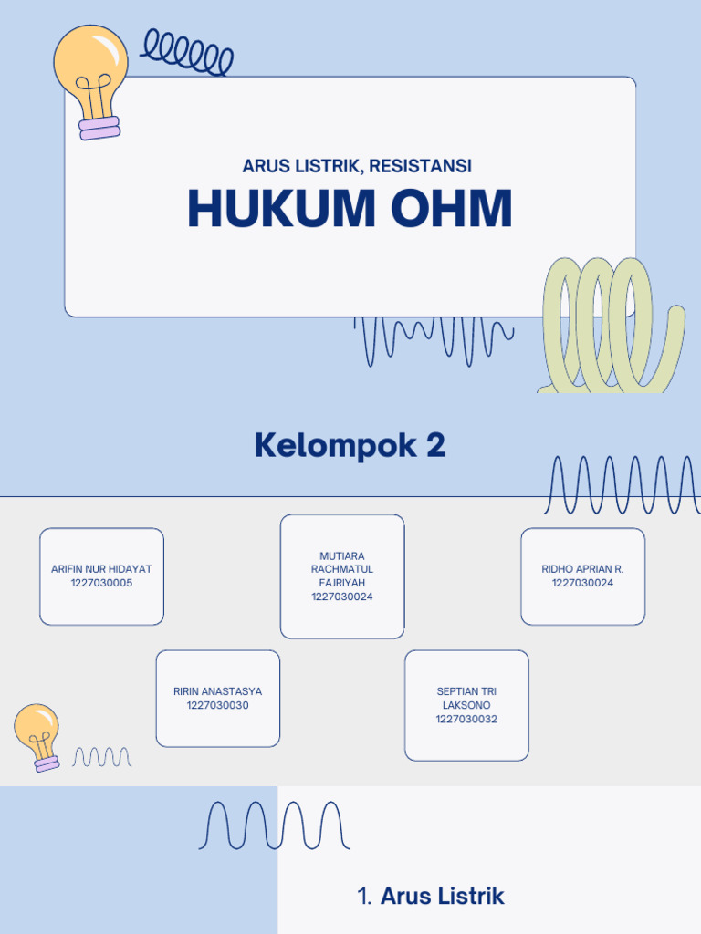 Kelompok 2 - Arus Listrik, Resistansi, Dan Hukum Ohm | PDF