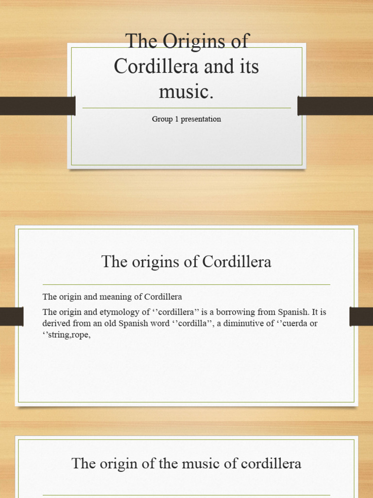The Origins of Cordillera and Its Music | PDF