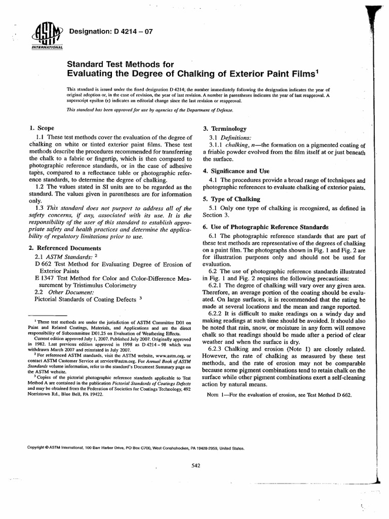 ASTM D 4214-07 Chalking | PDF