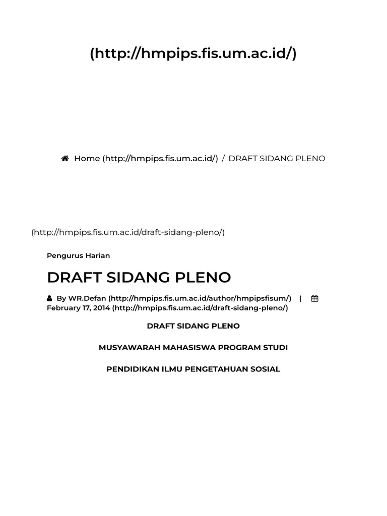 Draft Sidang Pleno | PDF
