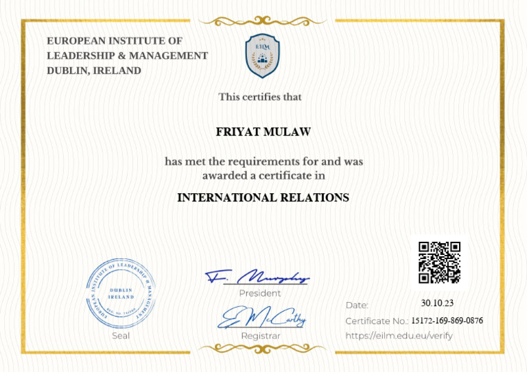 Friyat-Mulaw-International-Relations-Certificate-European-Institute-of ...