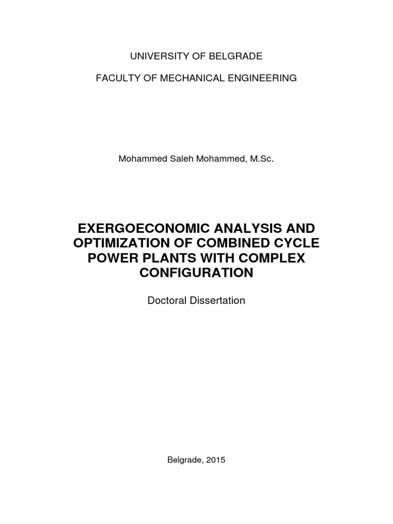 Exergoeconomic Analysis and Optimization of CCPP With Complex Configuration | PDF