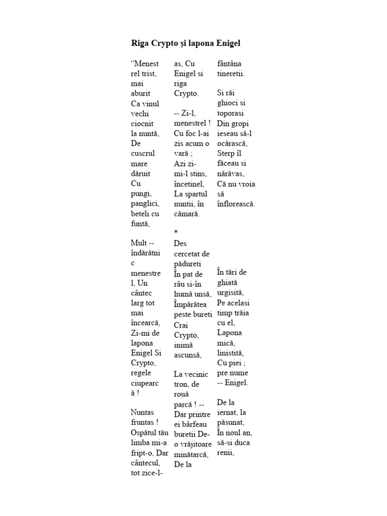 Riga Crypto Si Lapona Enigel Ion Barbu - Compress | PDF