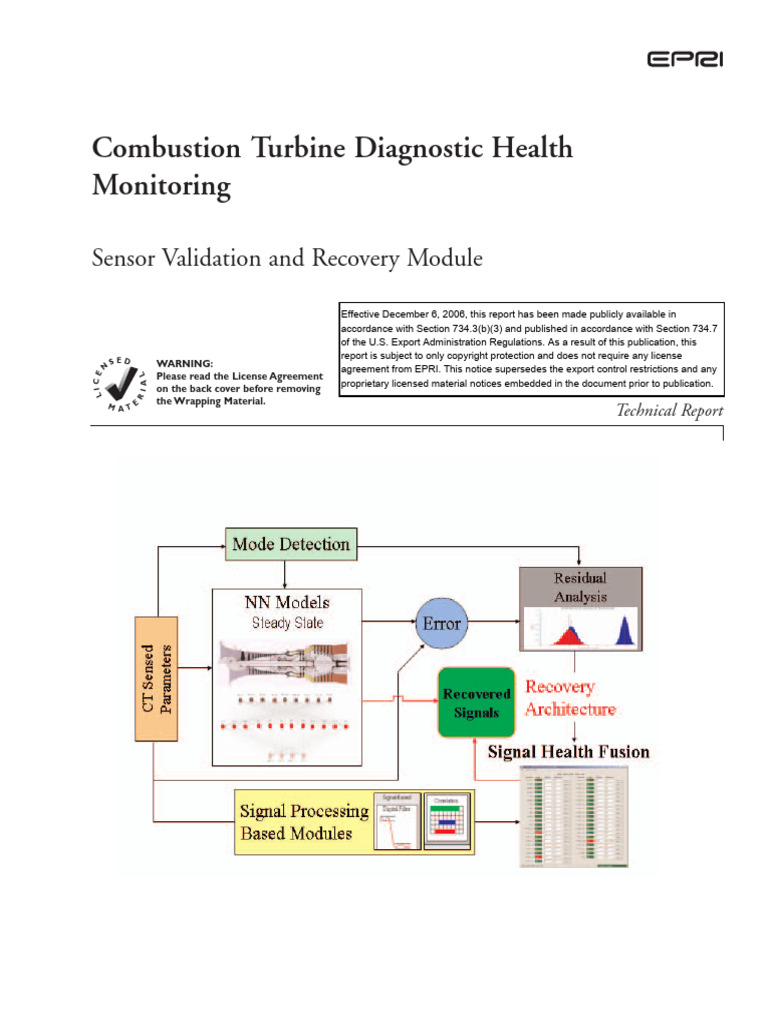 Combustion Turbine Diagnostic Health Monitoring Sensor Validation And Recovery Module Pdf