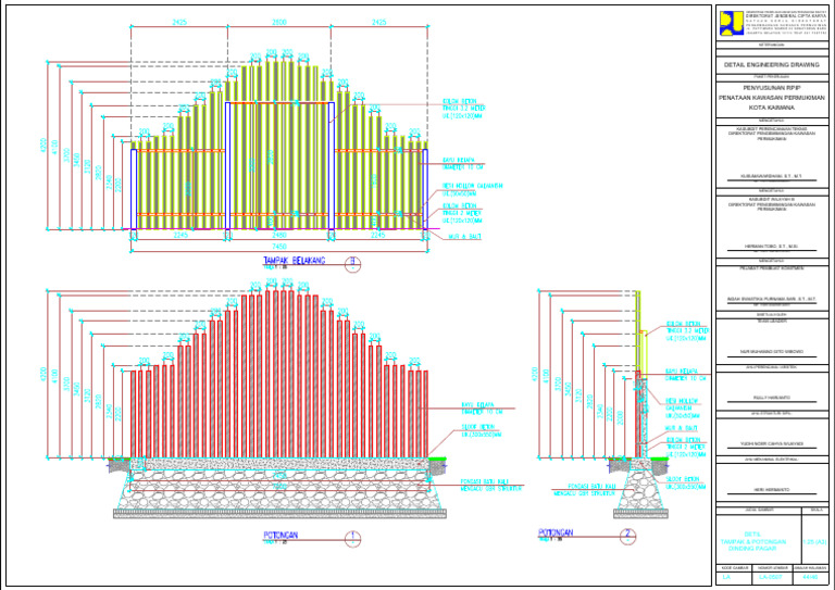 Detail Dinding Pagar 1:25 | PDF