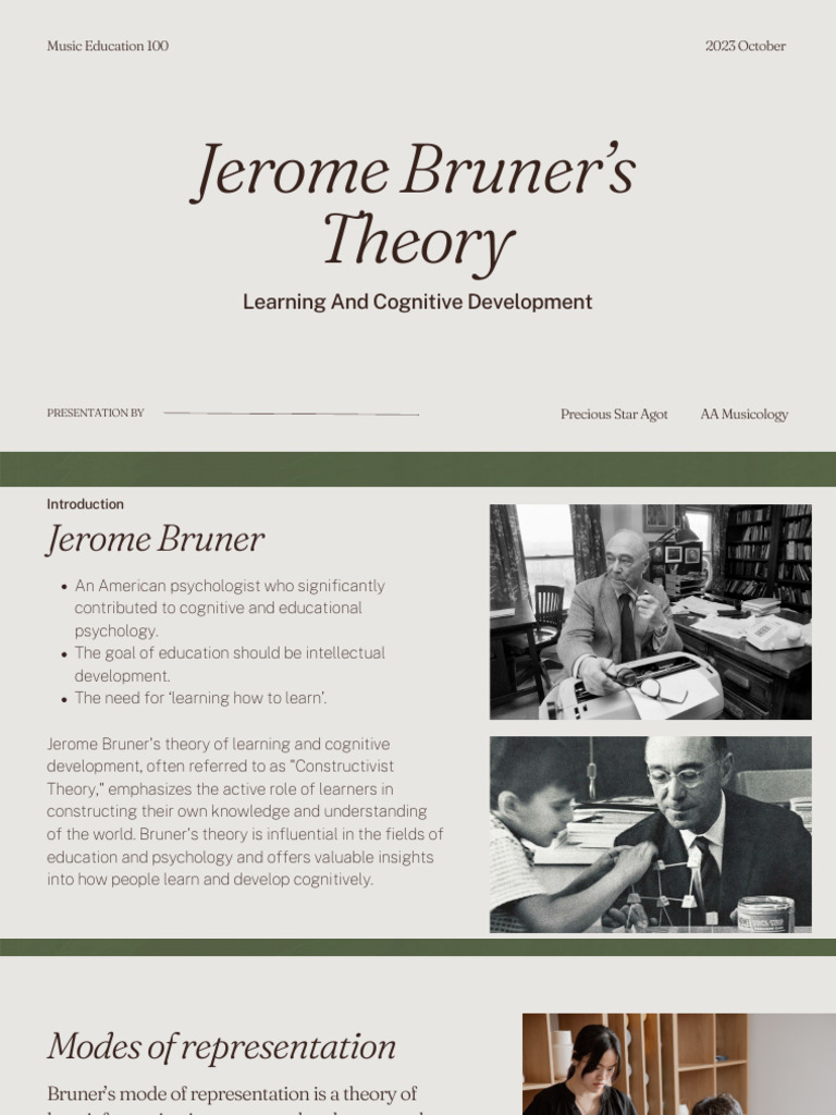Jerome Bruner's Theory - Report by AGOT | PDF | Learning | Cognition