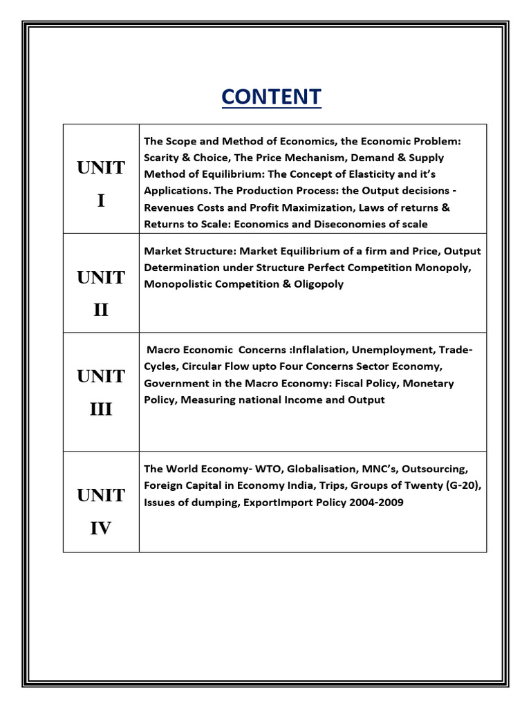 Business Economics Unit 1 | PDF | Demand | Price Elasticity Of Demand