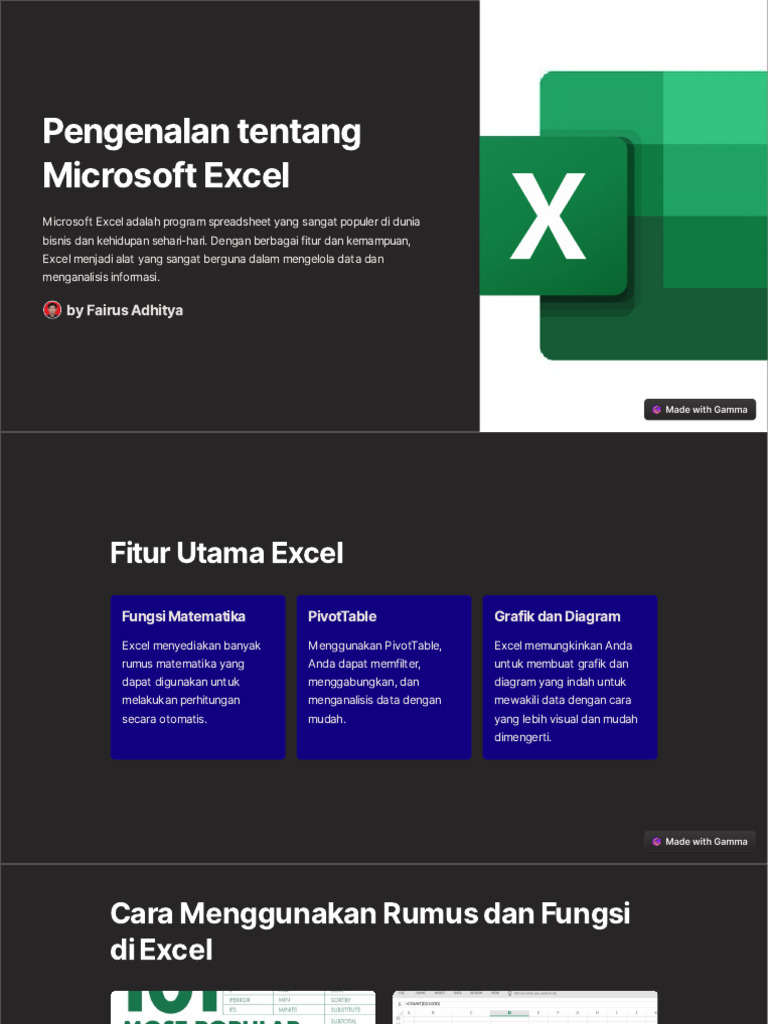 Pengenalan Tentang Microsoft Excel | PDF | Karier & Perkembangan