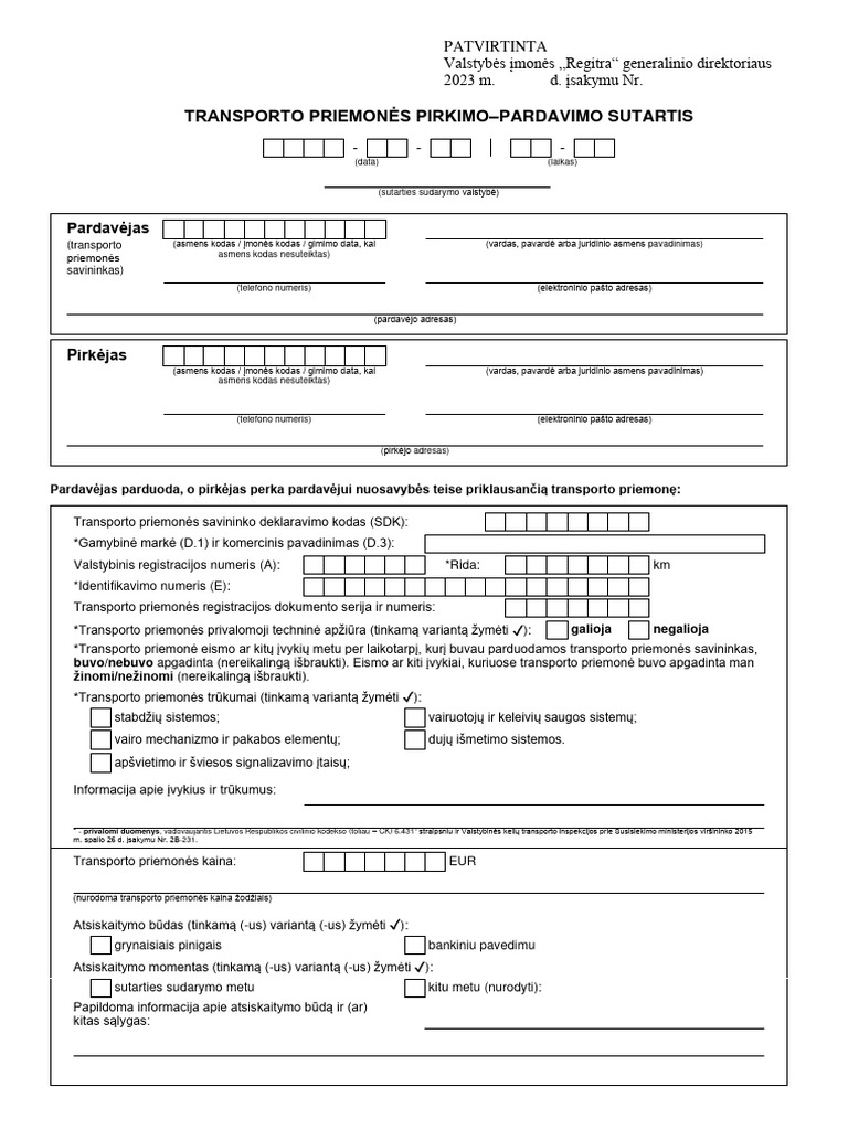 pirkimo-pardavimo-sutarties-forma | PDF