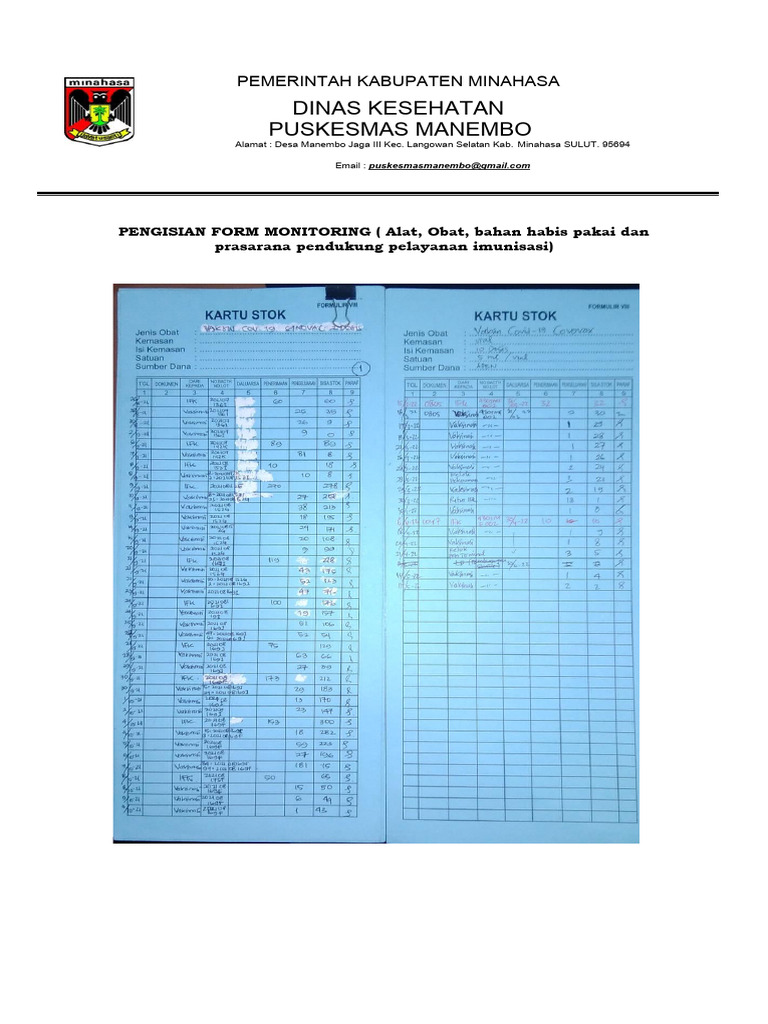 4.3.1.3 Contoh Form Monitoring Vaksin | PDF 4.3.1.3 Contoh Form Monitoring Vaksin | PDF