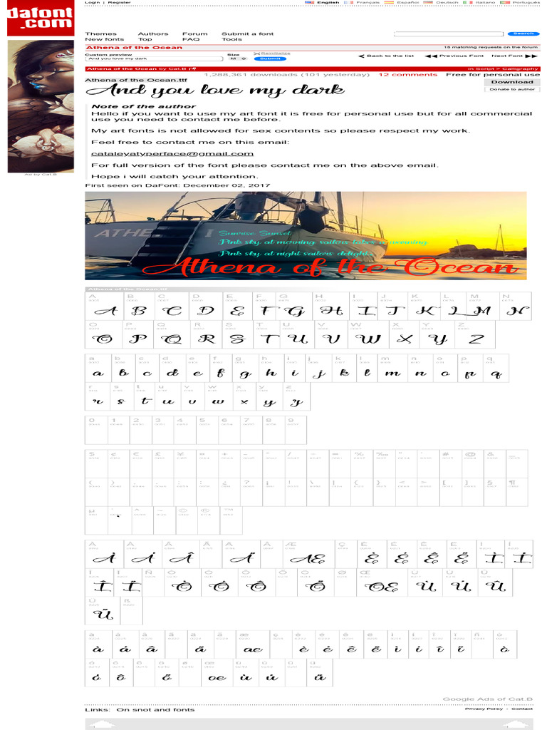 Athena of The Ocean Font | PDF