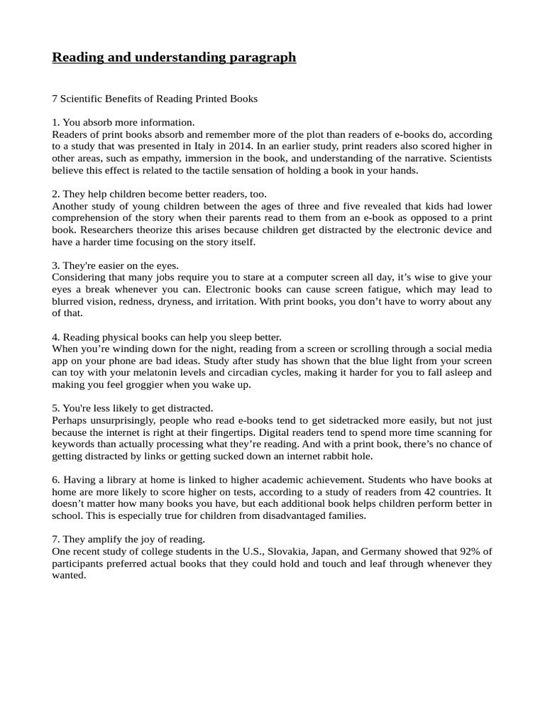 Reading & Understanding | PDF