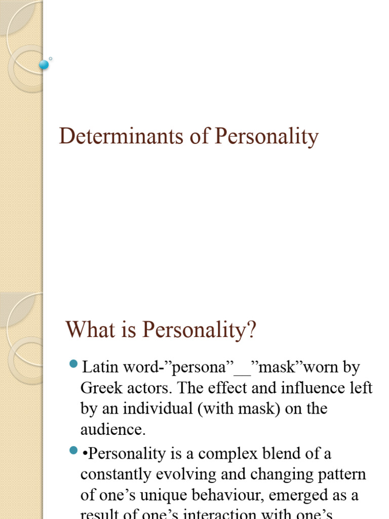 6 Determinants of Personality | PDF | Wellness
