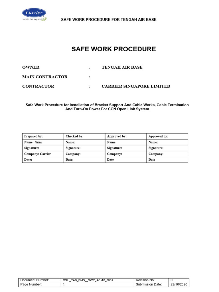 SWP For Installation | PDF