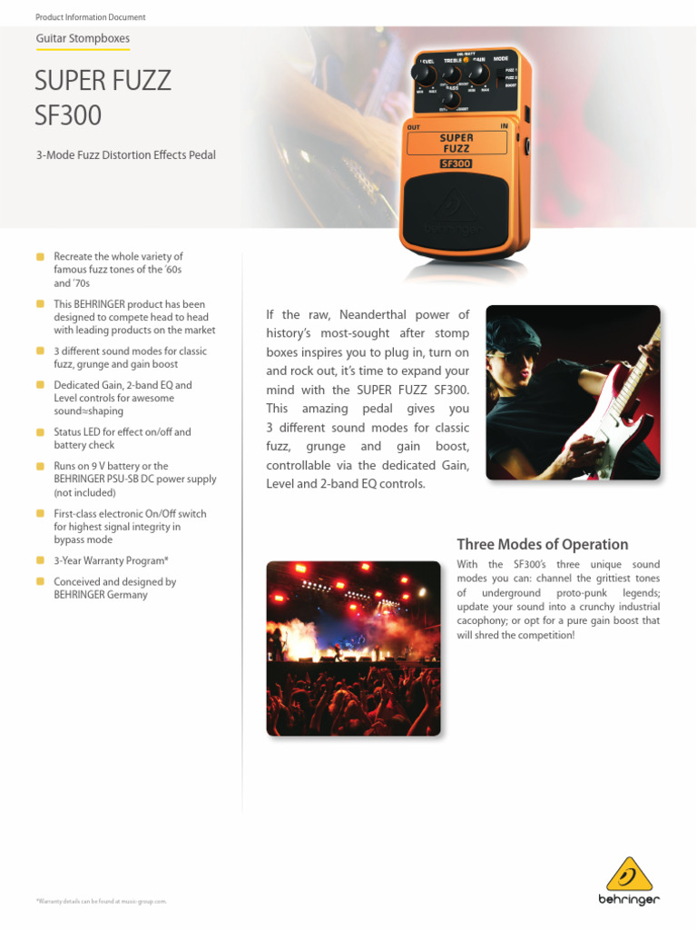 Super Fuzz SF300: Guitar Stompboxes | PDF | Audio Electronics | Audio ...