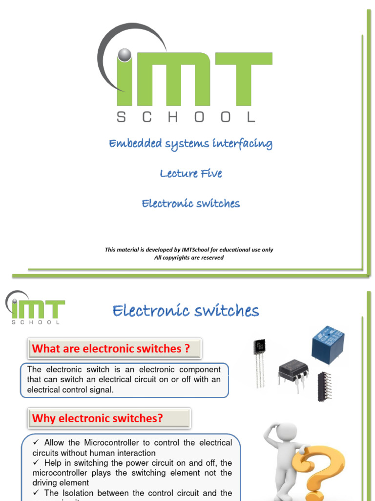 Lec 5 - Part 1 - Electronic Switches | PDF | Transistor | Bipolar ...