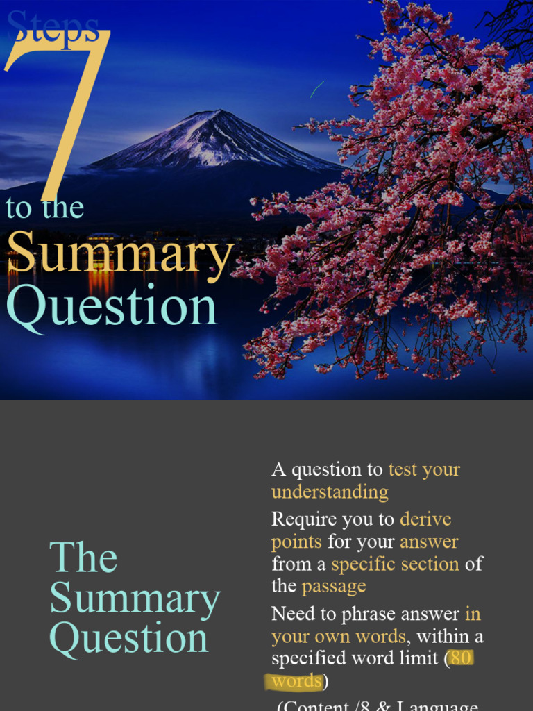 Summary Questions | PDF | Word | Grammar