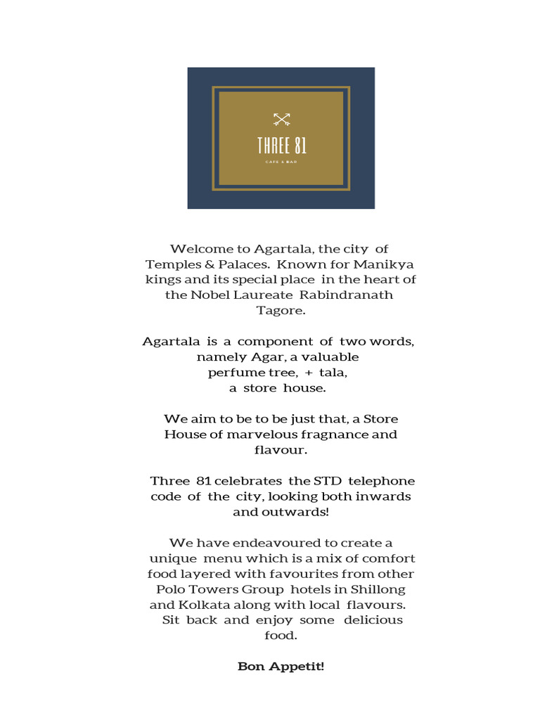Three 81 Restaurant Menu Overview | PDF | Indonesian Cuisine | Drink