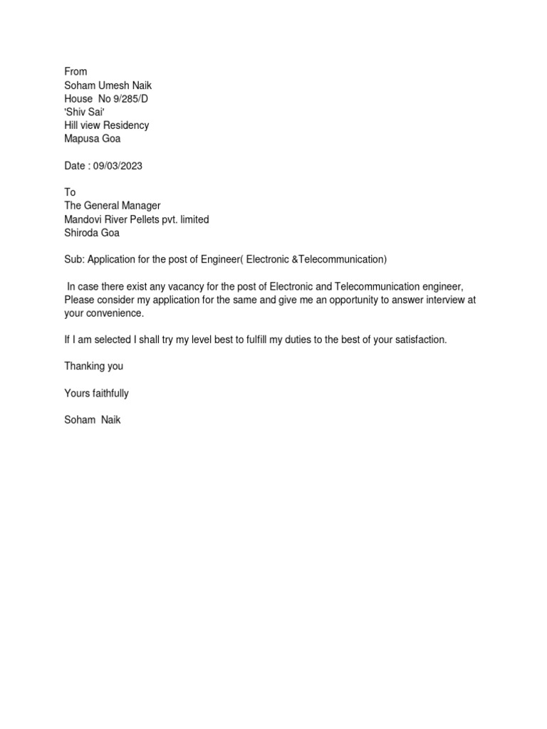 Application - Soham | PDF