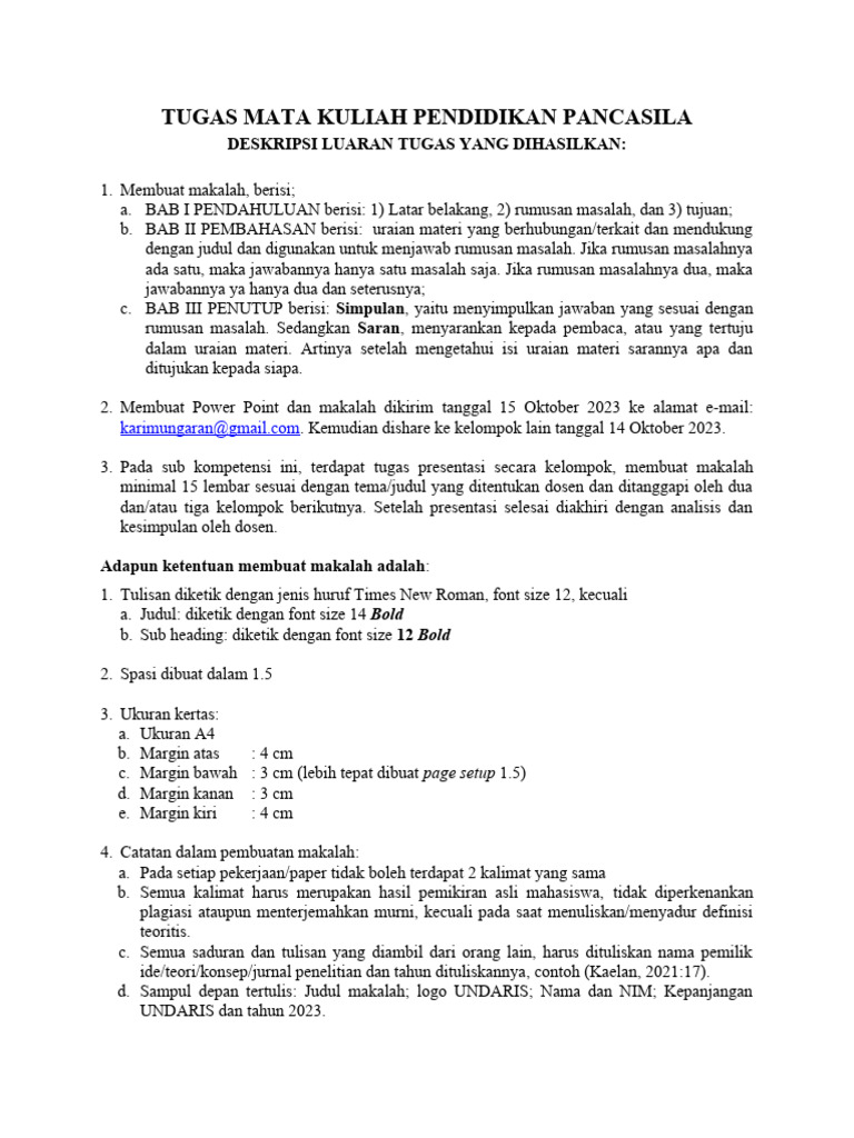 Tugas Pancasila Undaris | PDF