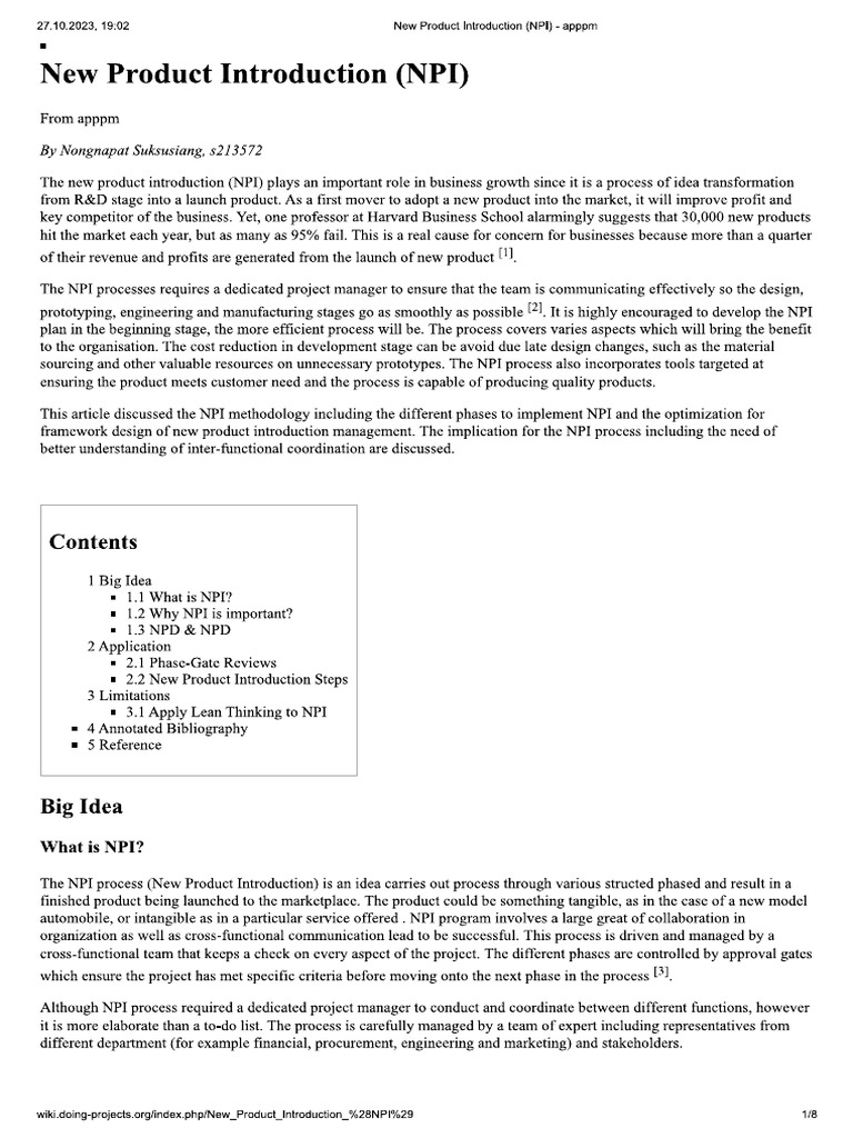 New Product Introduction | PDF