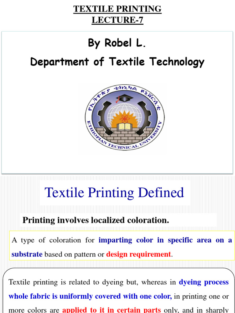 7 - Introduction To Textile Printing | PDF