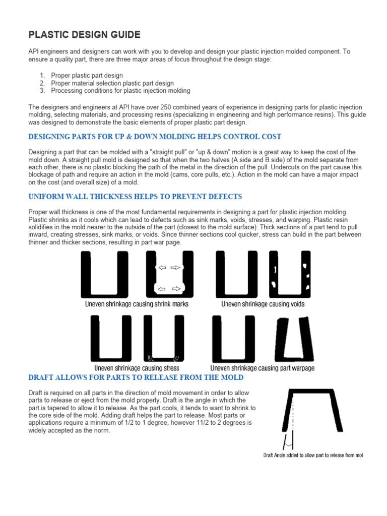 Plastic Design Guide: Designing Parts For Up & Down Molding Helps ...