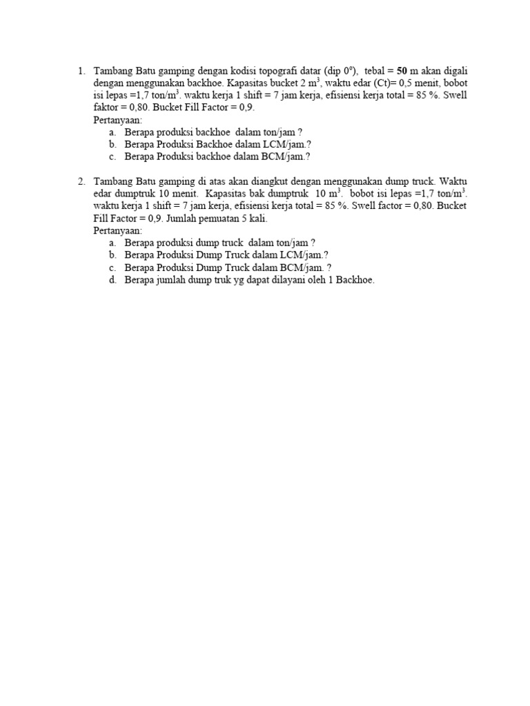 Tugas k-10 Produksi Alat Muat Dan Alat Angkut | PDF