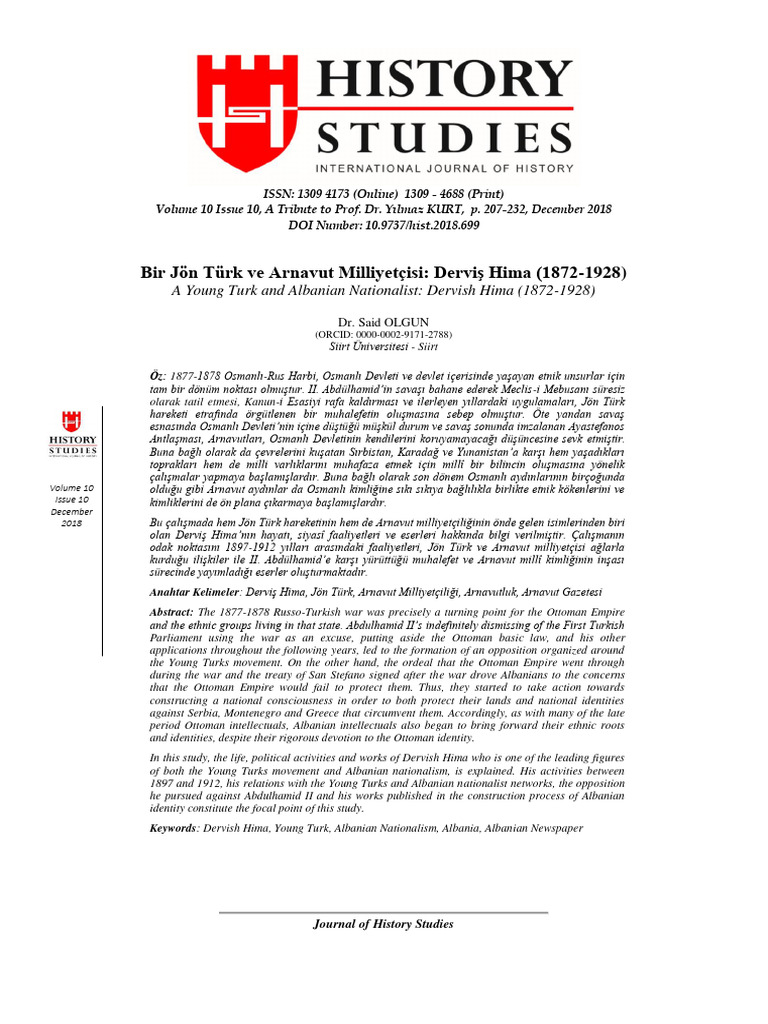 Bir Jon Turk Ve Arnavut Milliyetcisi Der | PDF