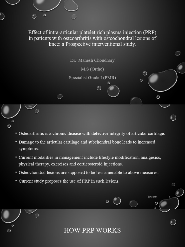 PRP Research | PDF | Osteoarthritis | Epidemiology