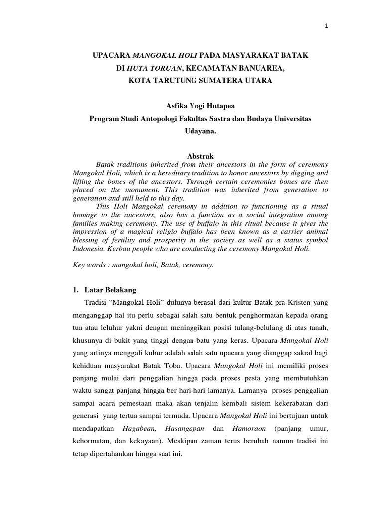 Mangokal Holi Sumut | PDF