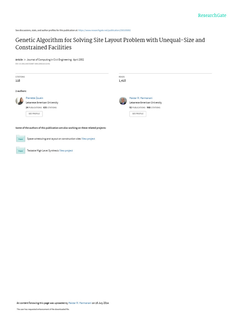 Genetic Algorithm For Solving Site Layout Problem | PDF | Mathematical Optimization | Genetic ...