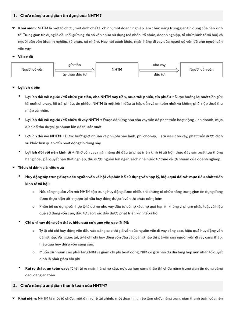 ĐỀ CƯƠNG NHTM | PDF