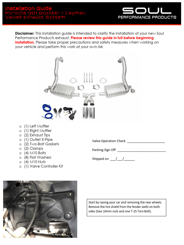 981 Soul Valved Exhaust Install Guide Web | PDF | Vehicle Technology ...