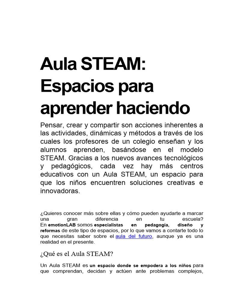 Articulo Aula Steam | PDF | Salón de clases | Enseñando