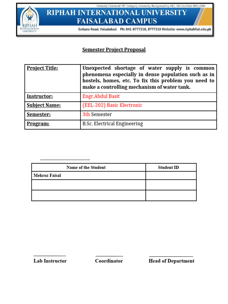 Semester Project-Proposal For Student-2 | PDF