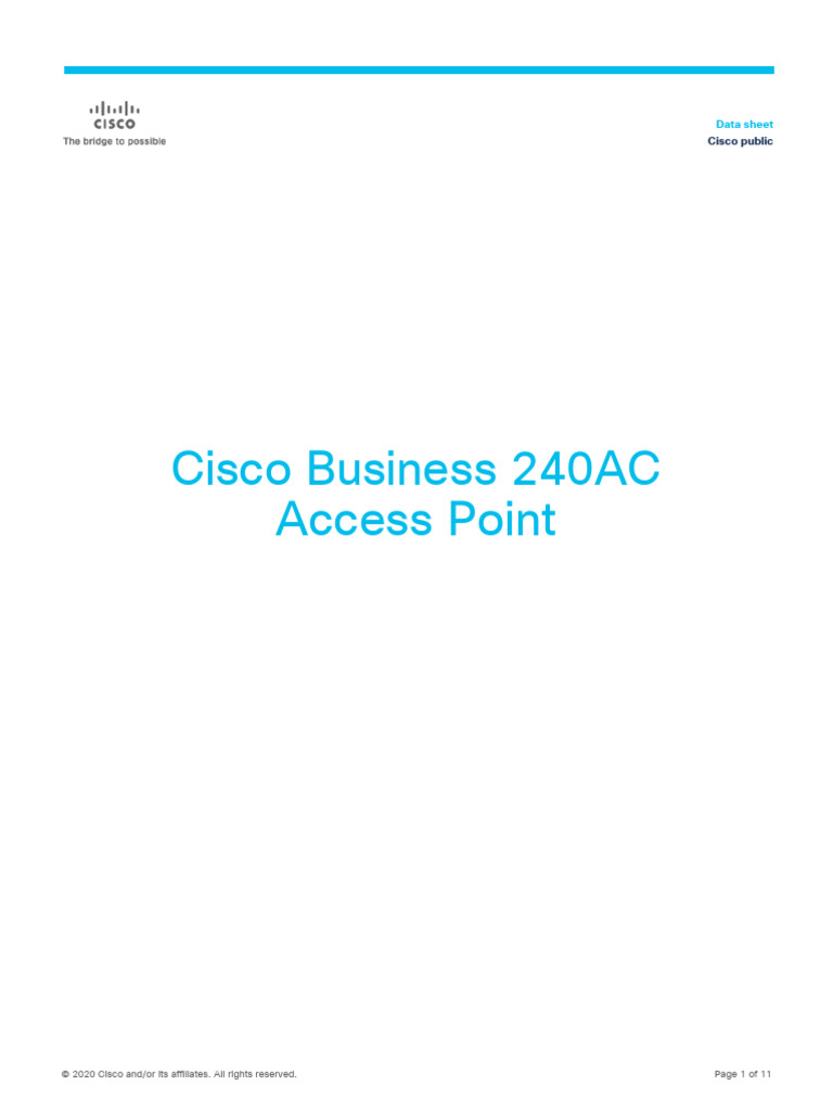 Cisco Business 240AC Access Point Data Sheet | PDF | Ieee 802.11 ...