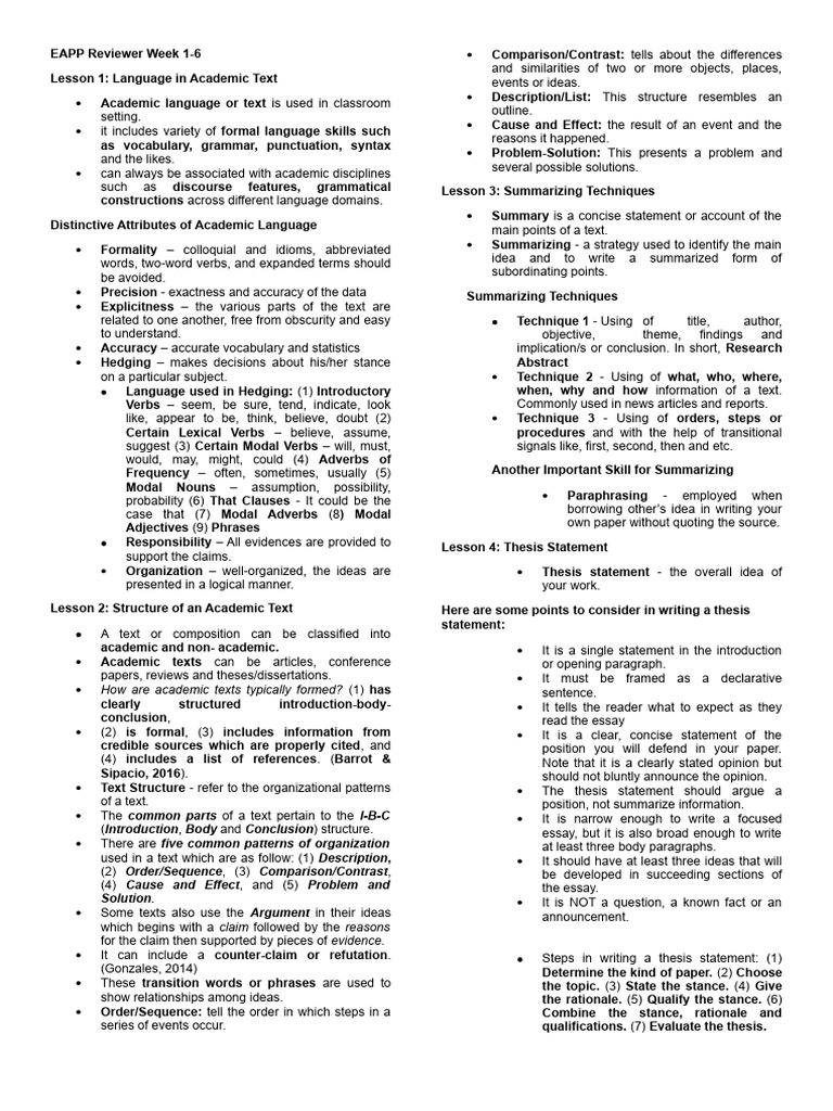 EAPP Reviewer | PDF | Essays | Feminism