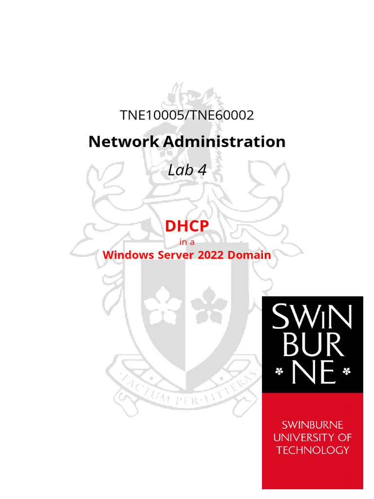 Net Ad Lab 04 DHCPV 13 | PDF | Ip Address | Domain Name System