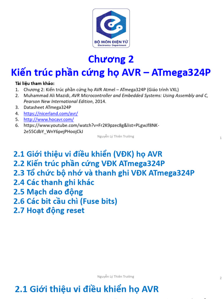 Chuong 2 - Kien Truc Avr Atmega324p | PDF