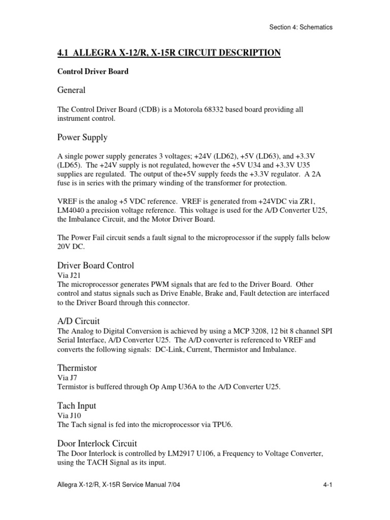 Allegra X-12, X-15R Section 4 | PDF | Power Supply | Analog To Digital ...