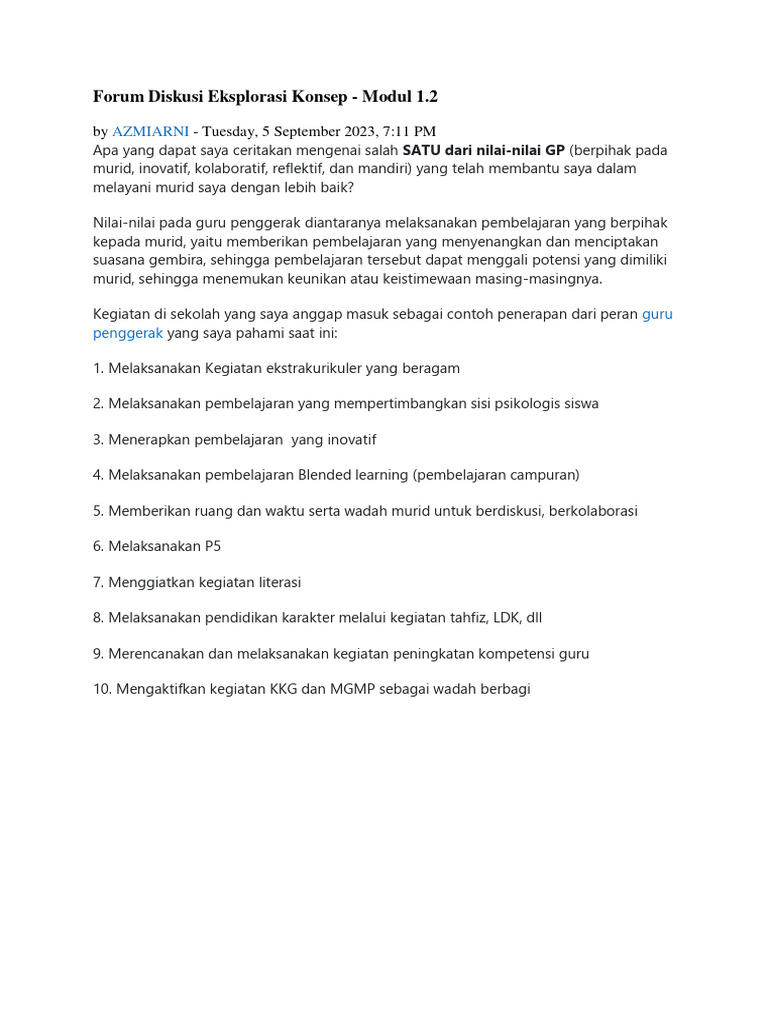Contoh Forum Diskusi Sekolah | PDF | Karier & Perkembangan ...