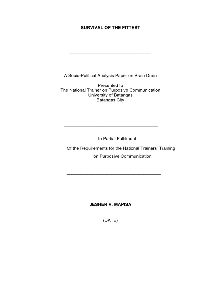 Sample Socio Political Analysis | PDF | Human Capital Flight | Economies