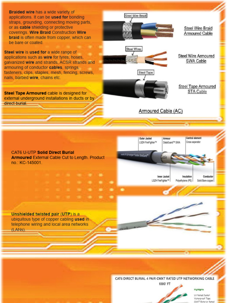 PresentationDIFFERENTS TYPE OF CABLES | PDF