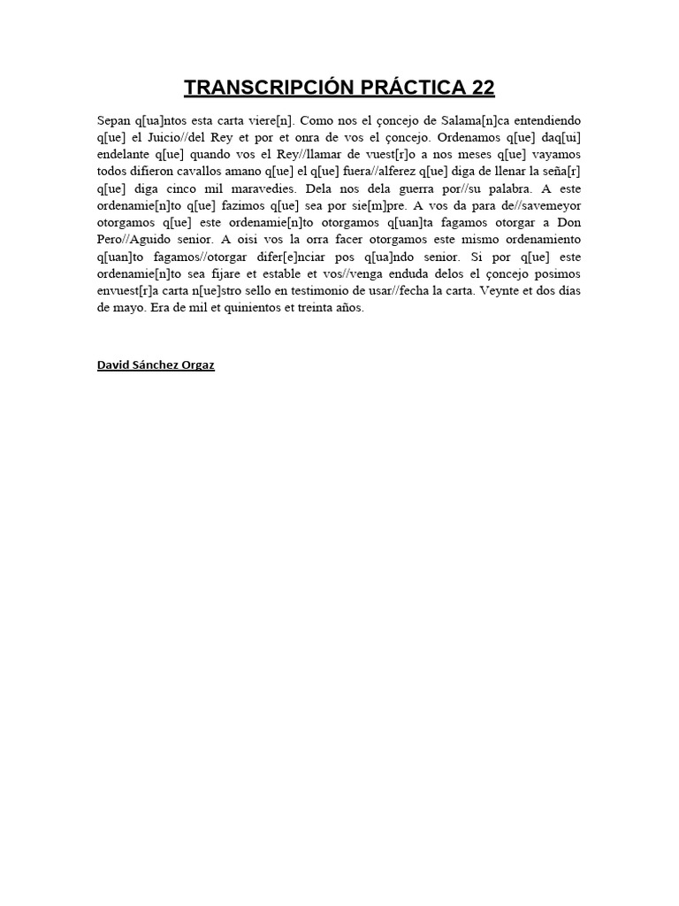 Transcripción Práctica 22 | PDF