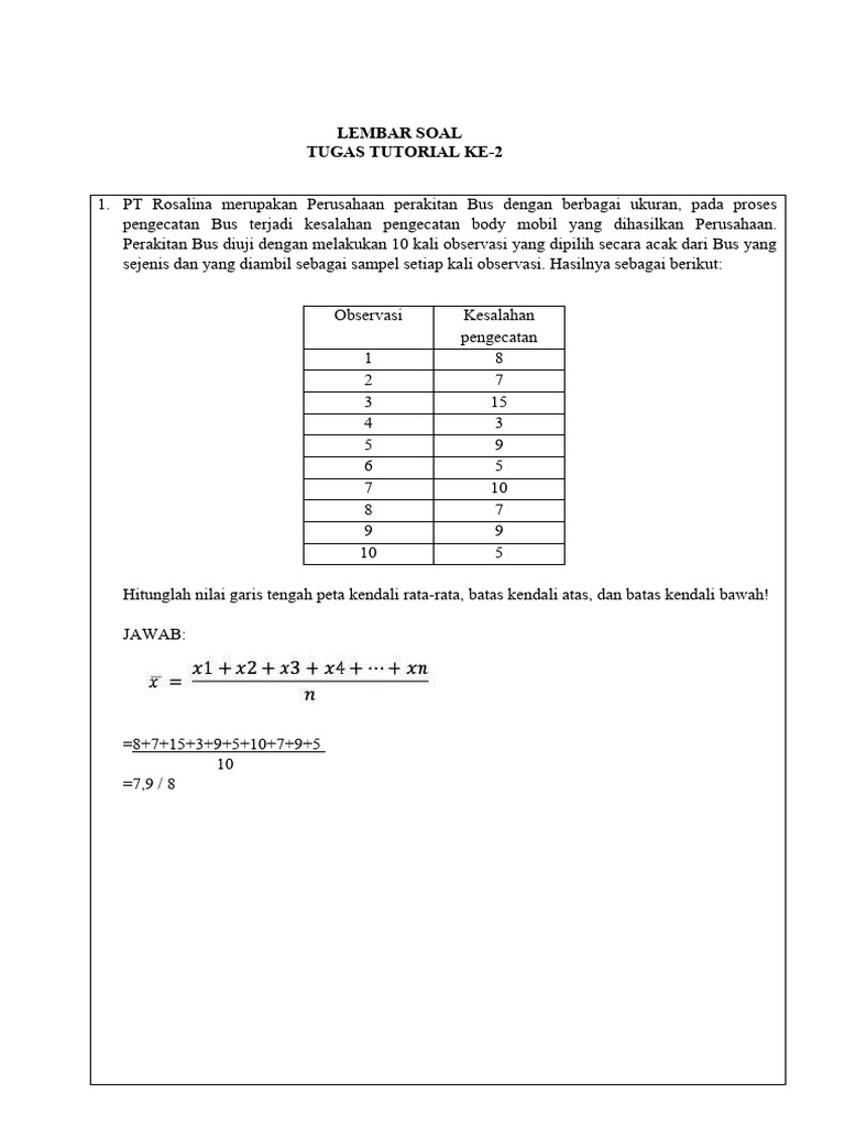 Soal Tugas 2 - EKMA4215 | PDF