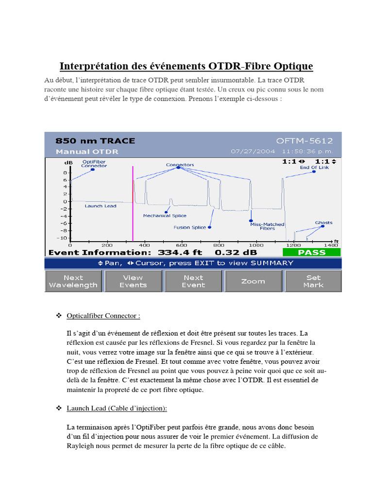Interprétation Des Événements OTDR | PDF