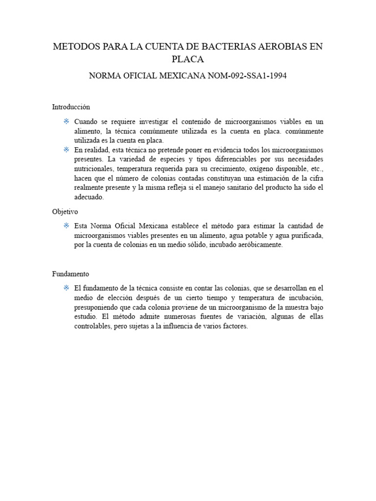 Nom-092 Micro Sani | PDF | Agua | Alimentos
